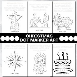 Christian Christmas Coloring Happy Birthday Jesus Dot Marker Do a Dot ...