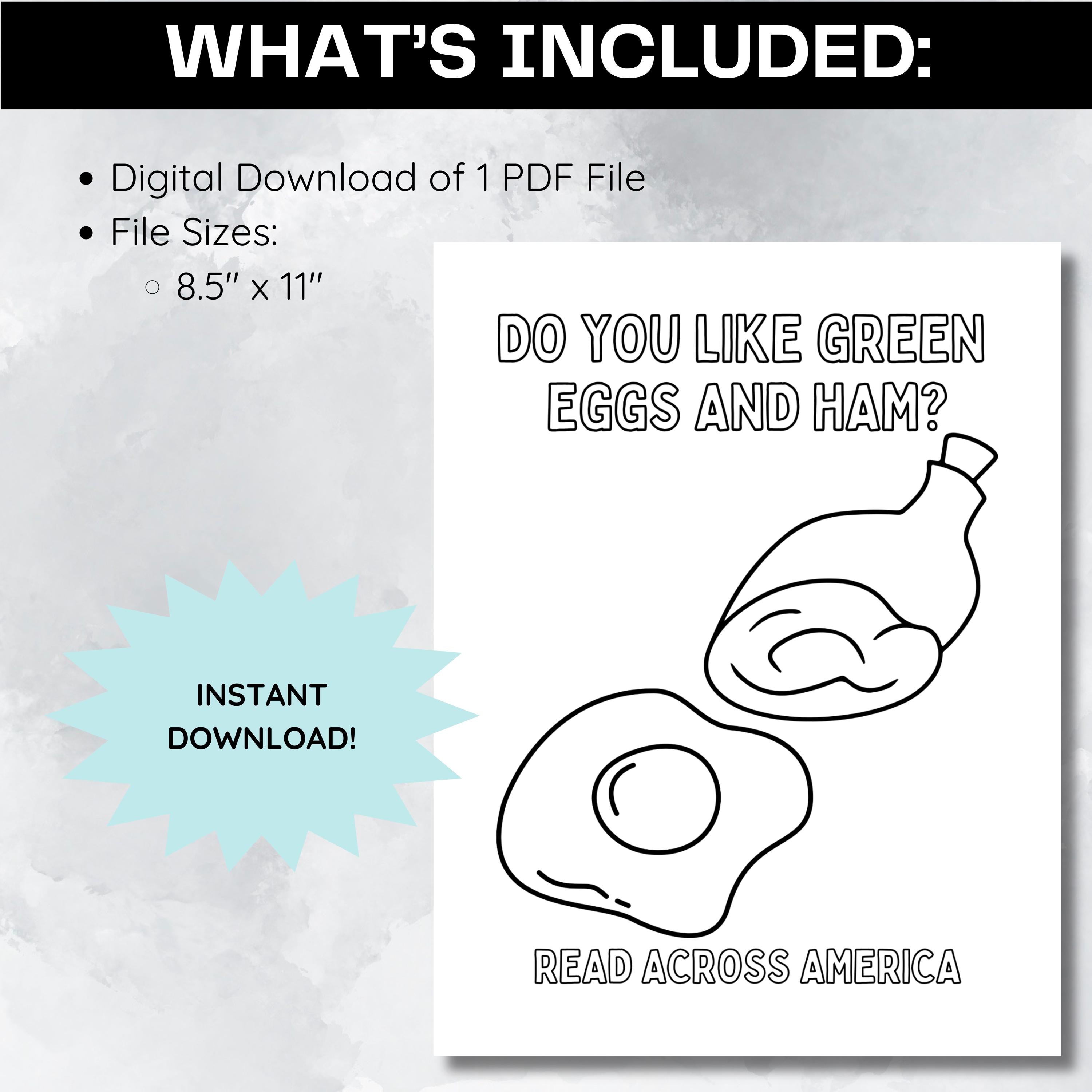 Read Across America Dr Seuss Craft Template Printable Green Eggs and ...