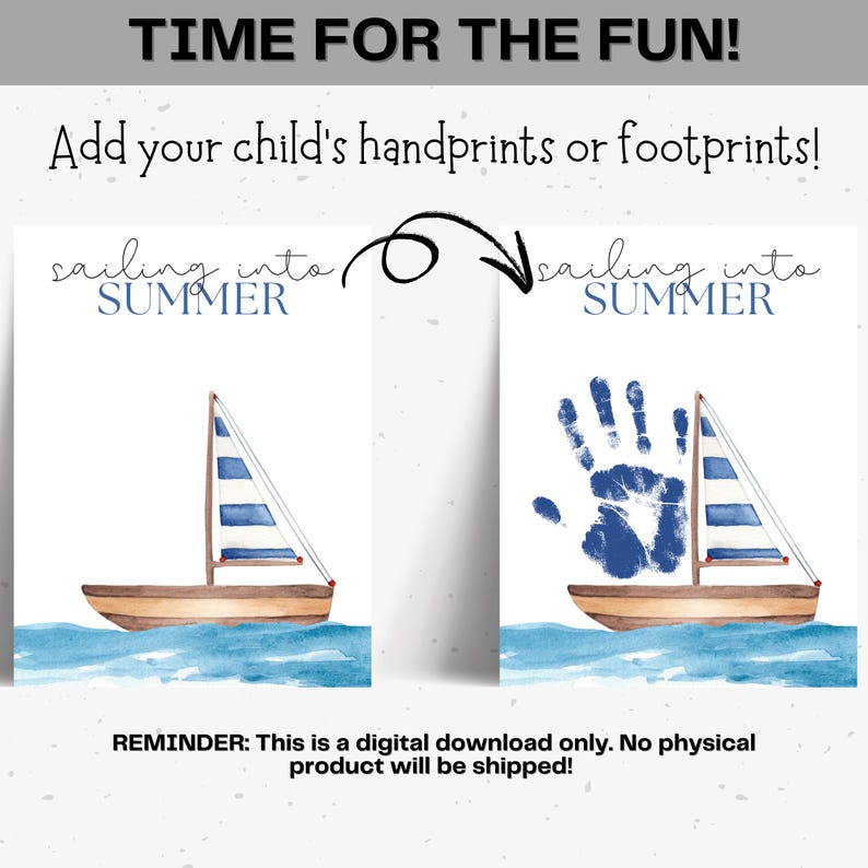 Sailing Into Summer Handprint Art Sailboat Summer Craft Toddler ...