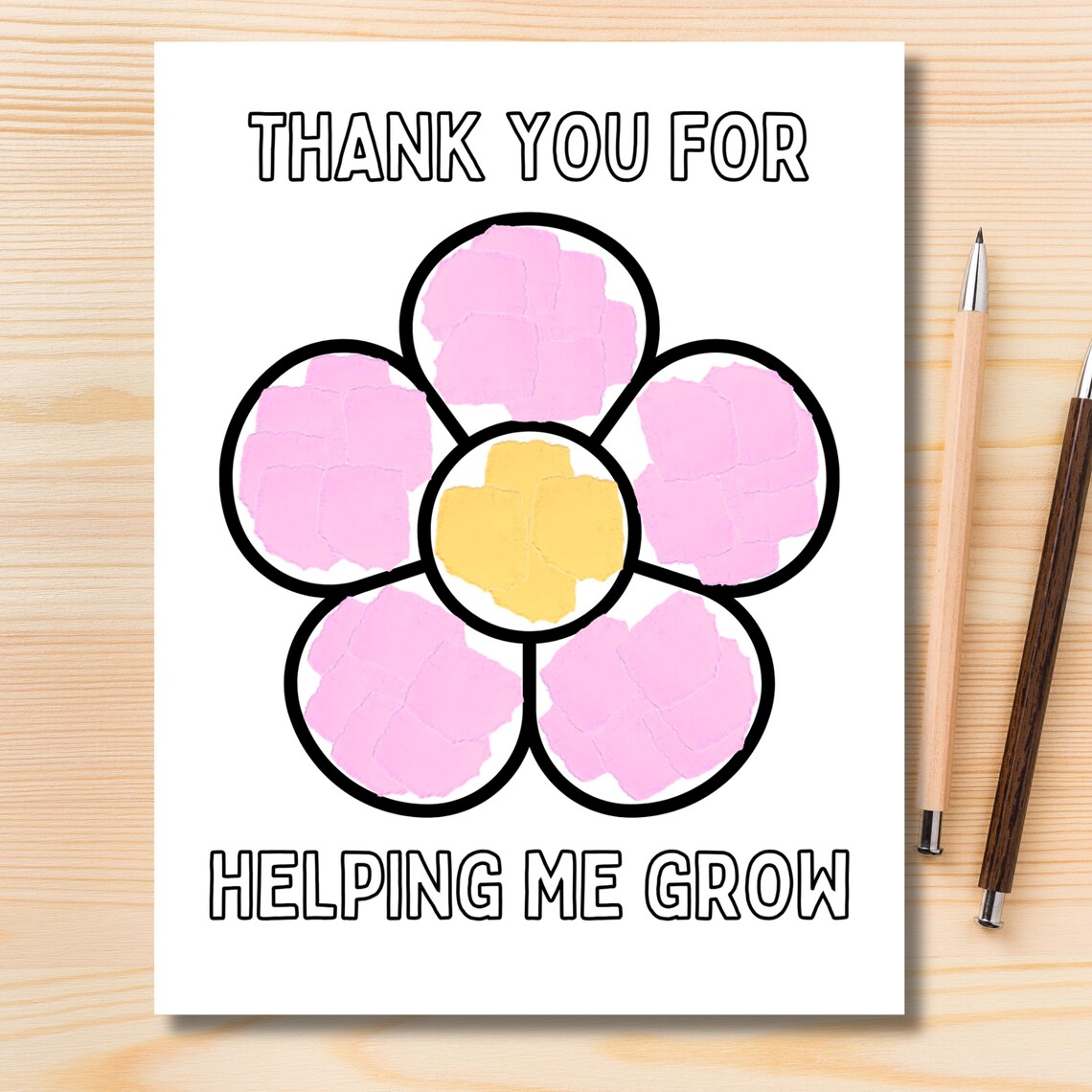 Thank You for Helping Me Grow Craft Template Easy Flower Craft Spring ...