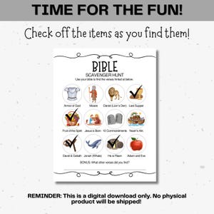 Bible Scavenger Hunt Printable Bible Games for Sunday School Church ...