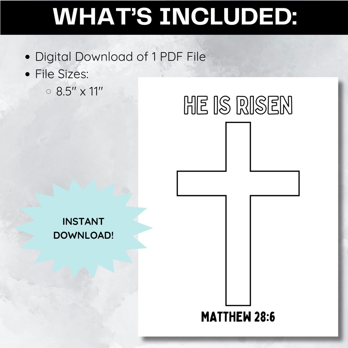 He is Risen Craft Template Simple DIY Easter Activities for Kids ...