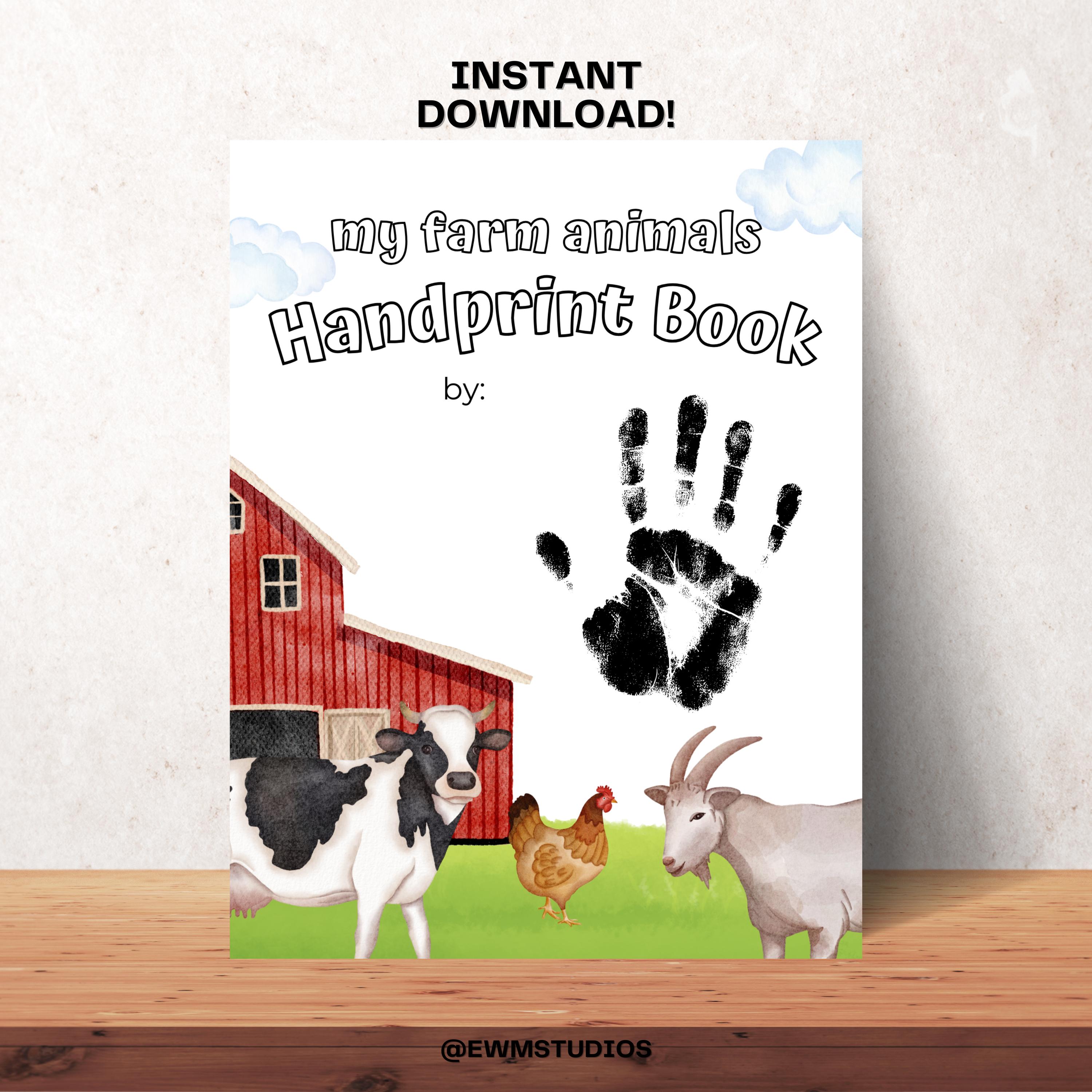 Farm Animal Handprint Memory Book Printable Farm Animals Craft Cute Cow ...