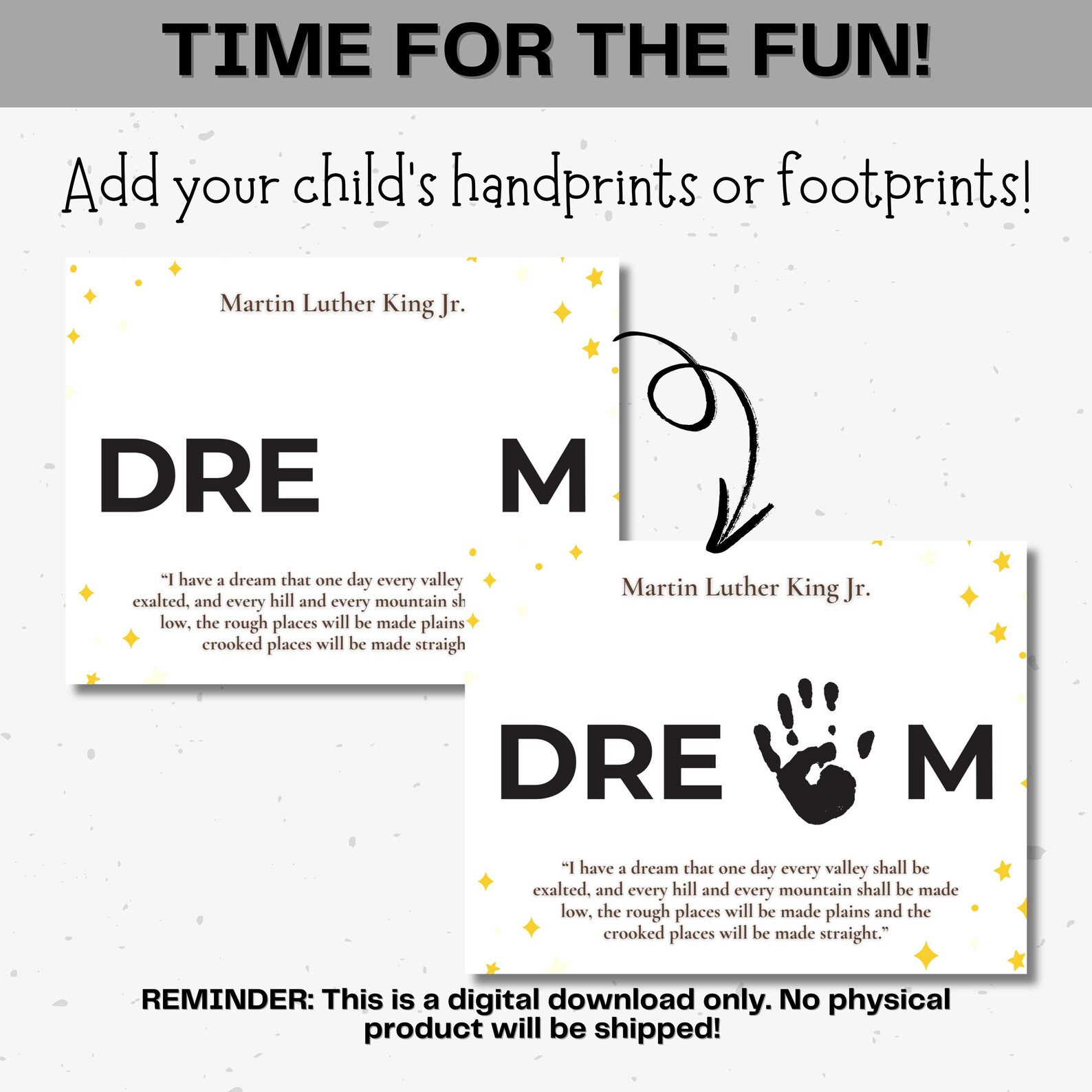 Martin Luther King Handprint Art MLK Printable Black History Month ...