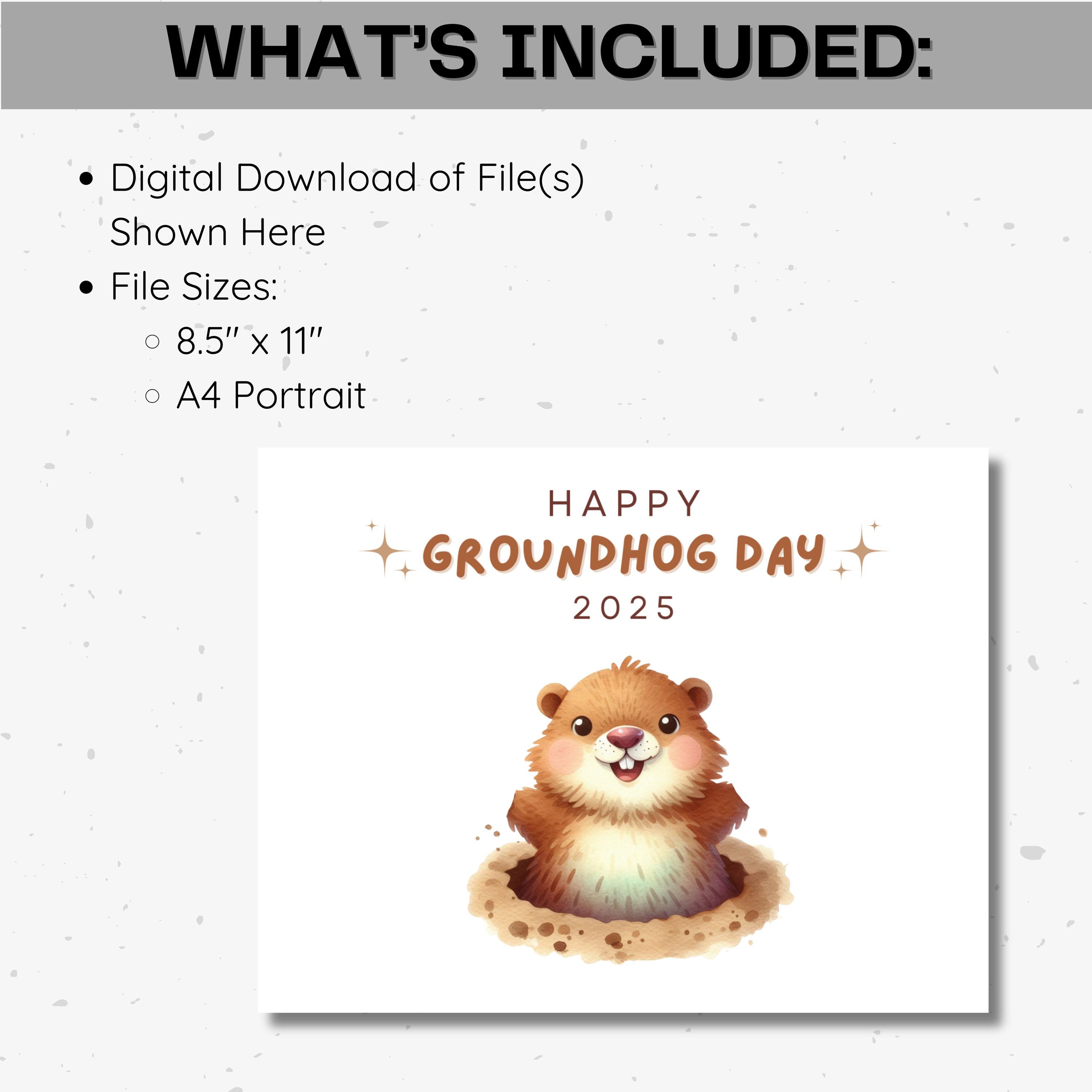 Groundhog Day Art Printable Handprint Art Happy Groundhog Day Handprint ...