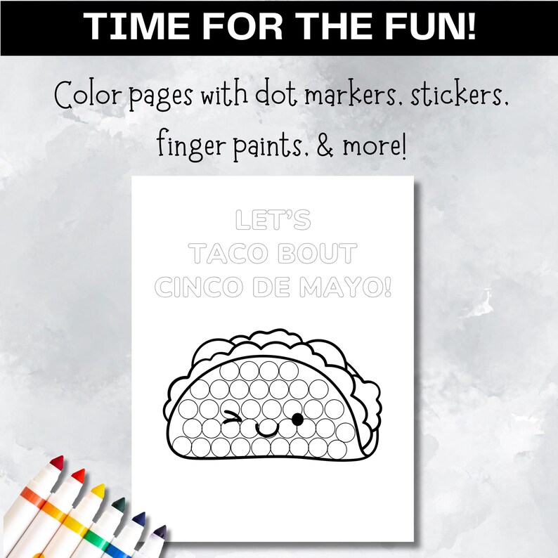 Cinco De Mayo Dot Marker Mexico Fiesta Do a Dot Printable Coloring Page ...