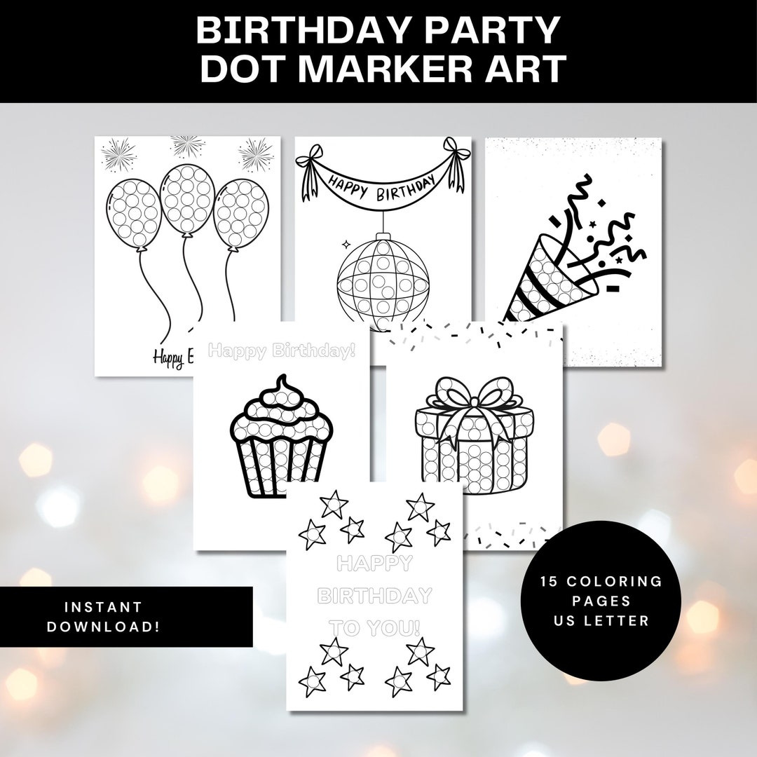 Birthday Dot Marker Activity Do a Dot Happy Birthday Coloring Pages ...