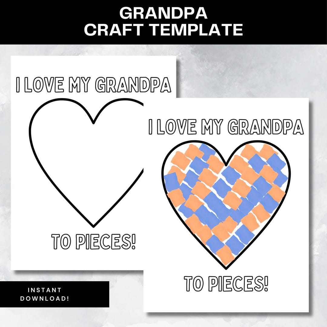 Grandpa Craft Template Printable Fathers Day Craft for Grandpa I Love ...