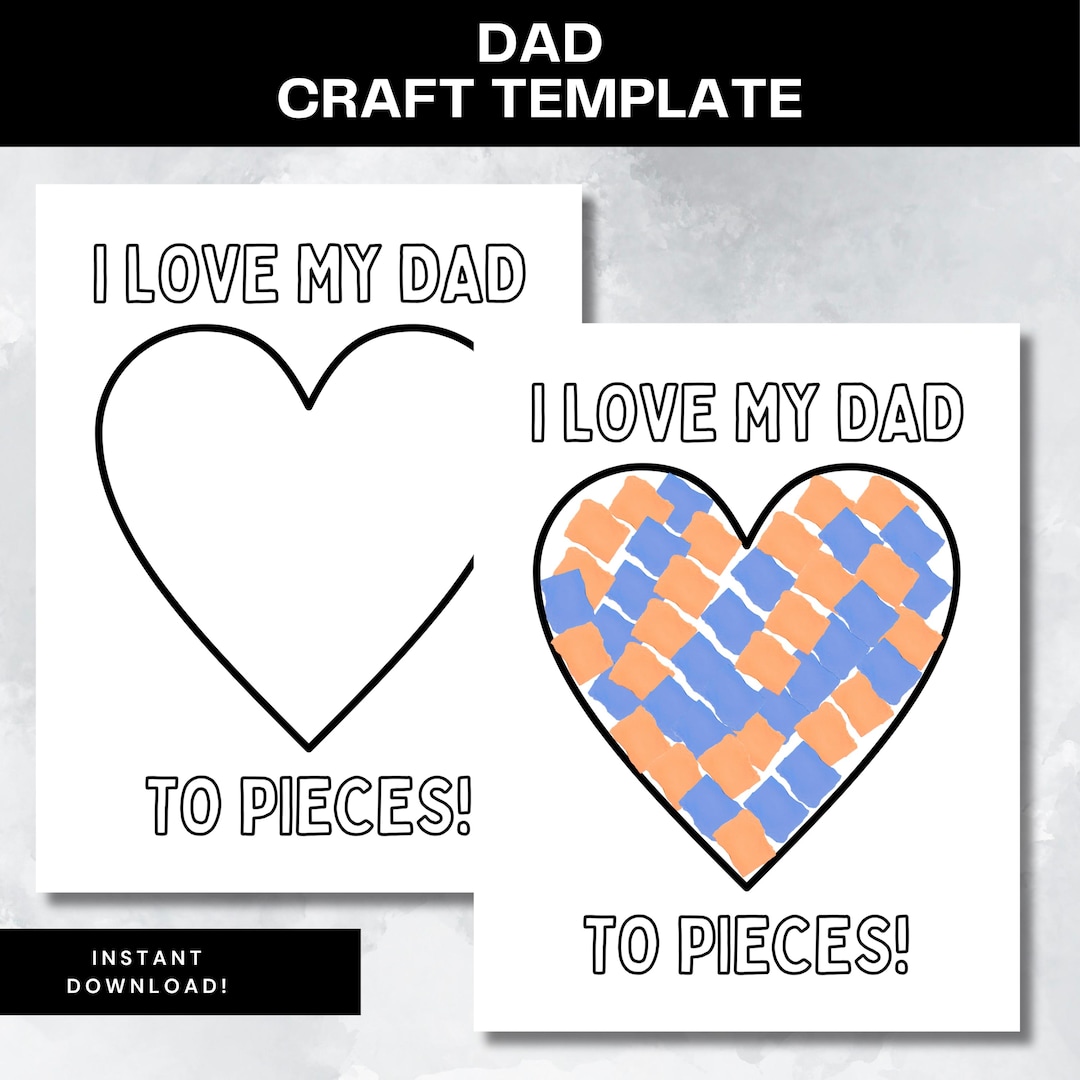 Dad Craft Template Fathers Day Printables for Kids Toddler Activity ...