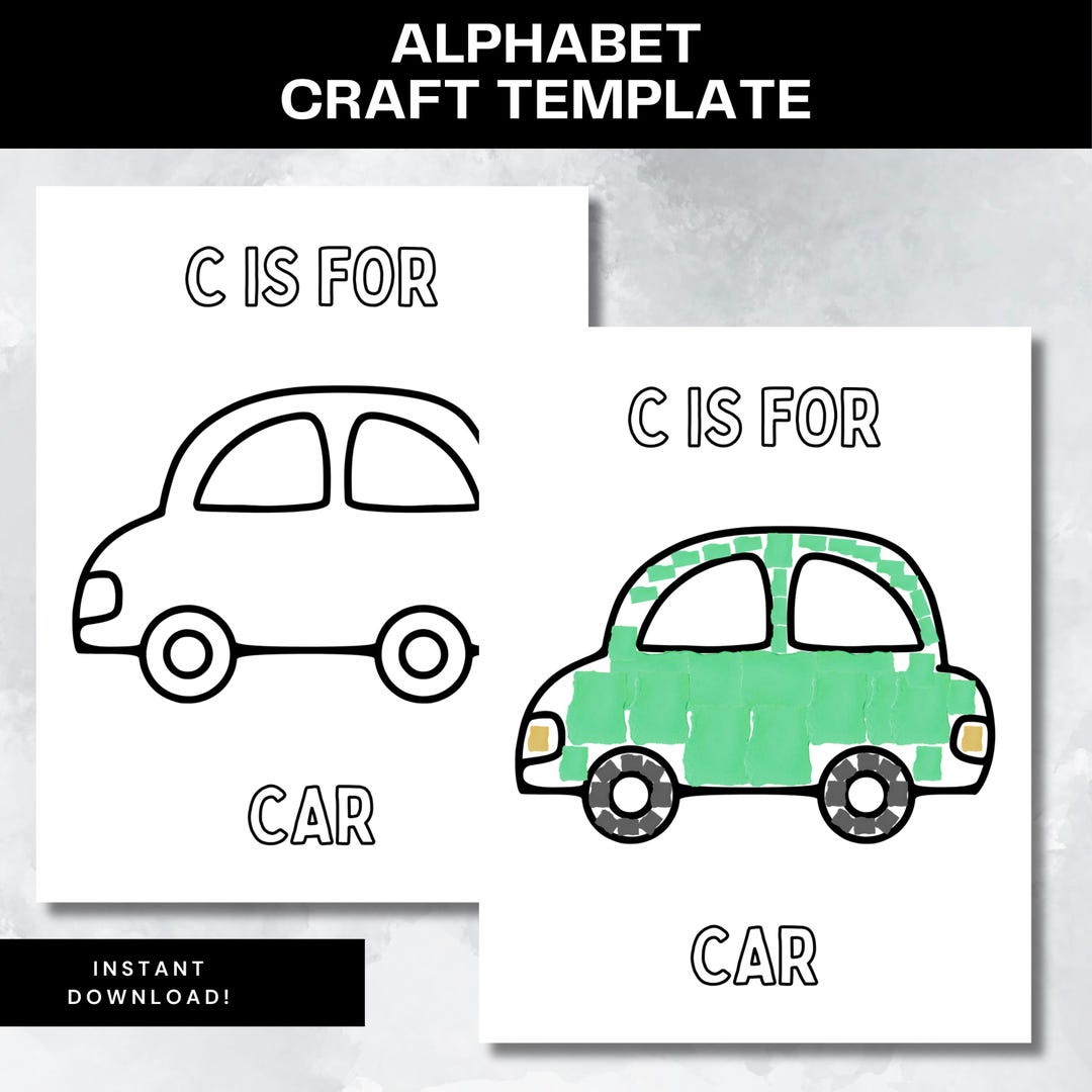 Car Craft Template C is for Alphabet Coloring Pages Printable ABC ...
