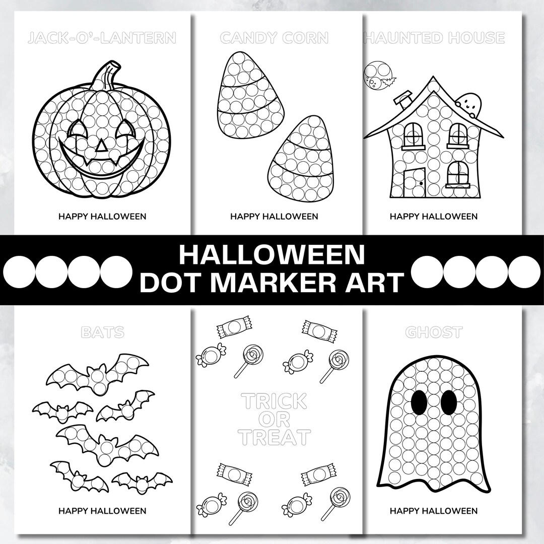 Happy Halloween Dot Marker Printable Halloween Coloring Pages Do a Dot ...