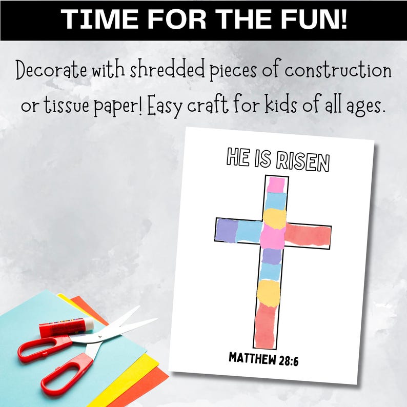 He is Risen Craft Template Simple DIY Easter Activities for Kids ...