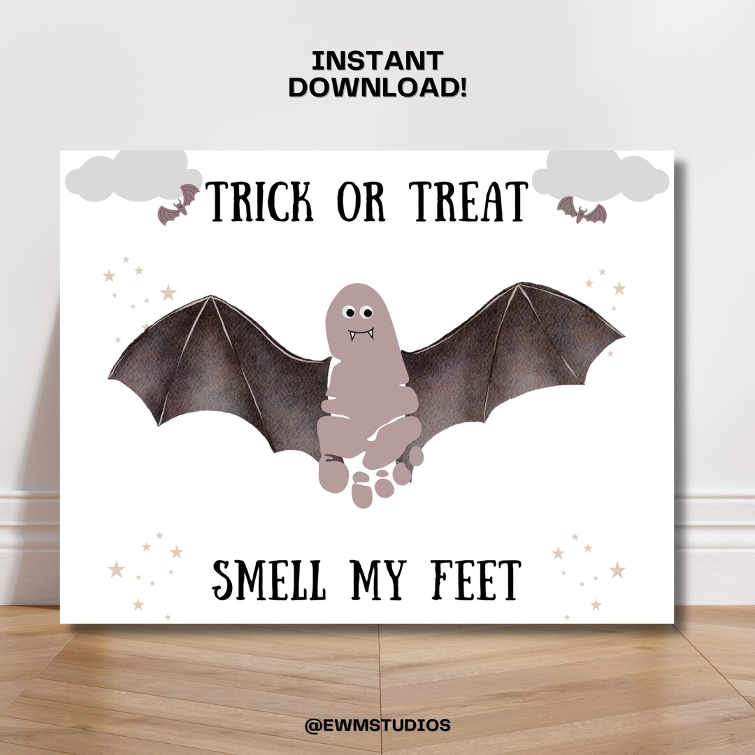 Happy Halloween Handprint Art Printable Halloween Bat Craft Kid Toddler ...