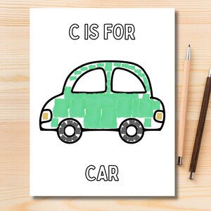 Car Craft Template C is for Alphabet Coloring Pages Printable ABC ...