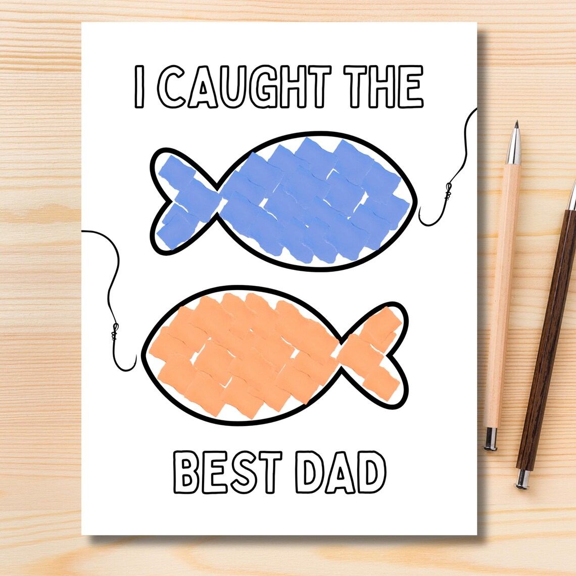 Dad Craft Template Printable Fathers Day Fishing Activity Easy Fish ...