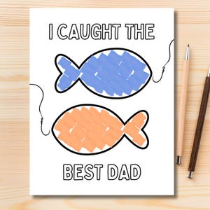 Dad Craft Template Printable Fathers Day Fishing Activity Easy Fish ...