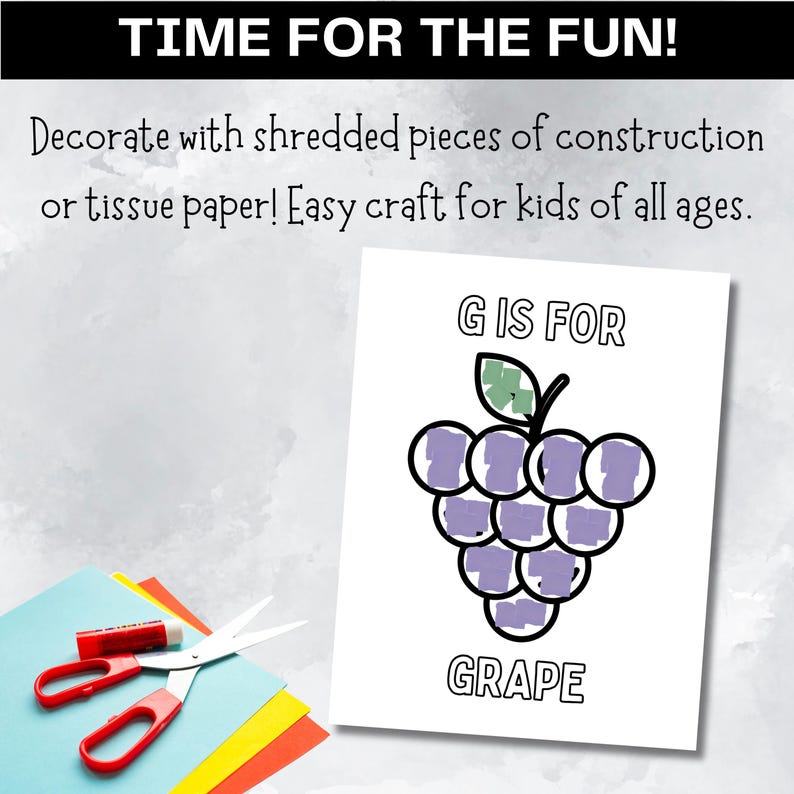 Grape Craft Template G is for Alphabet Coloring Pages Printable ABC ...