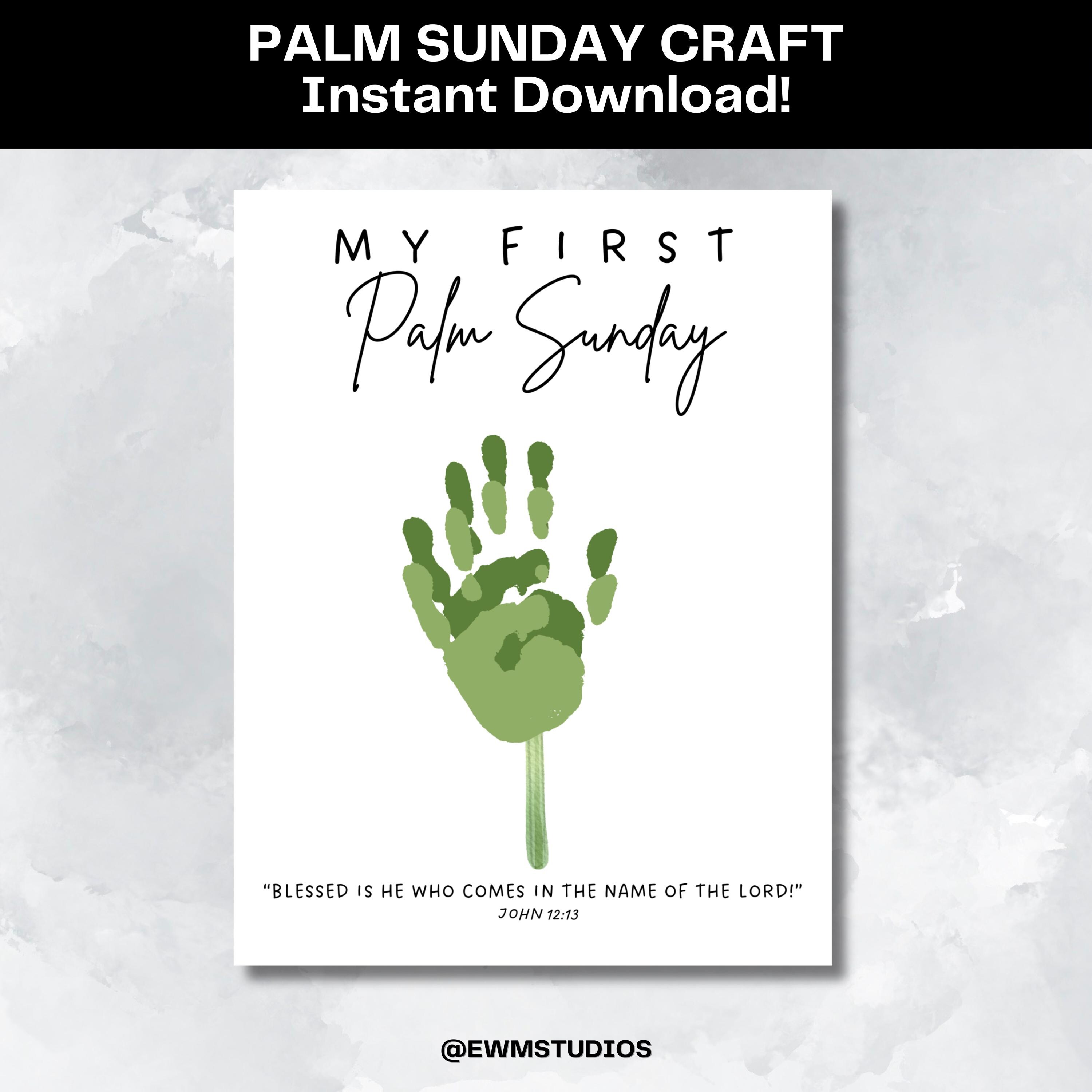 Babys First Palm Sunday Footprint Printable Palm Sunday Craft Story of ...