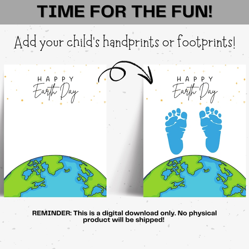 Earth Day Handprint Craft Happy Earth Day Printable Handprint Keepsake ...