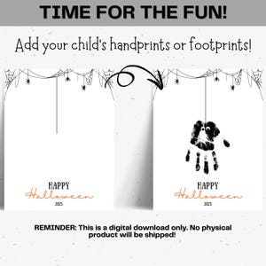 Happy Halloween Handprint Art Printable Spider Handprint Baby Fall ...