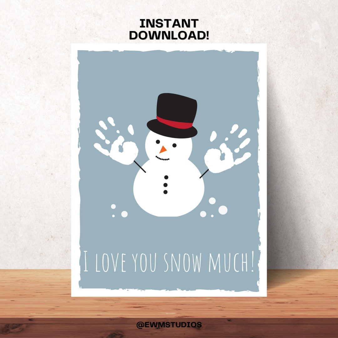Winter Handprint Craft Printable Snowman Handprint Art Keepsake for ...