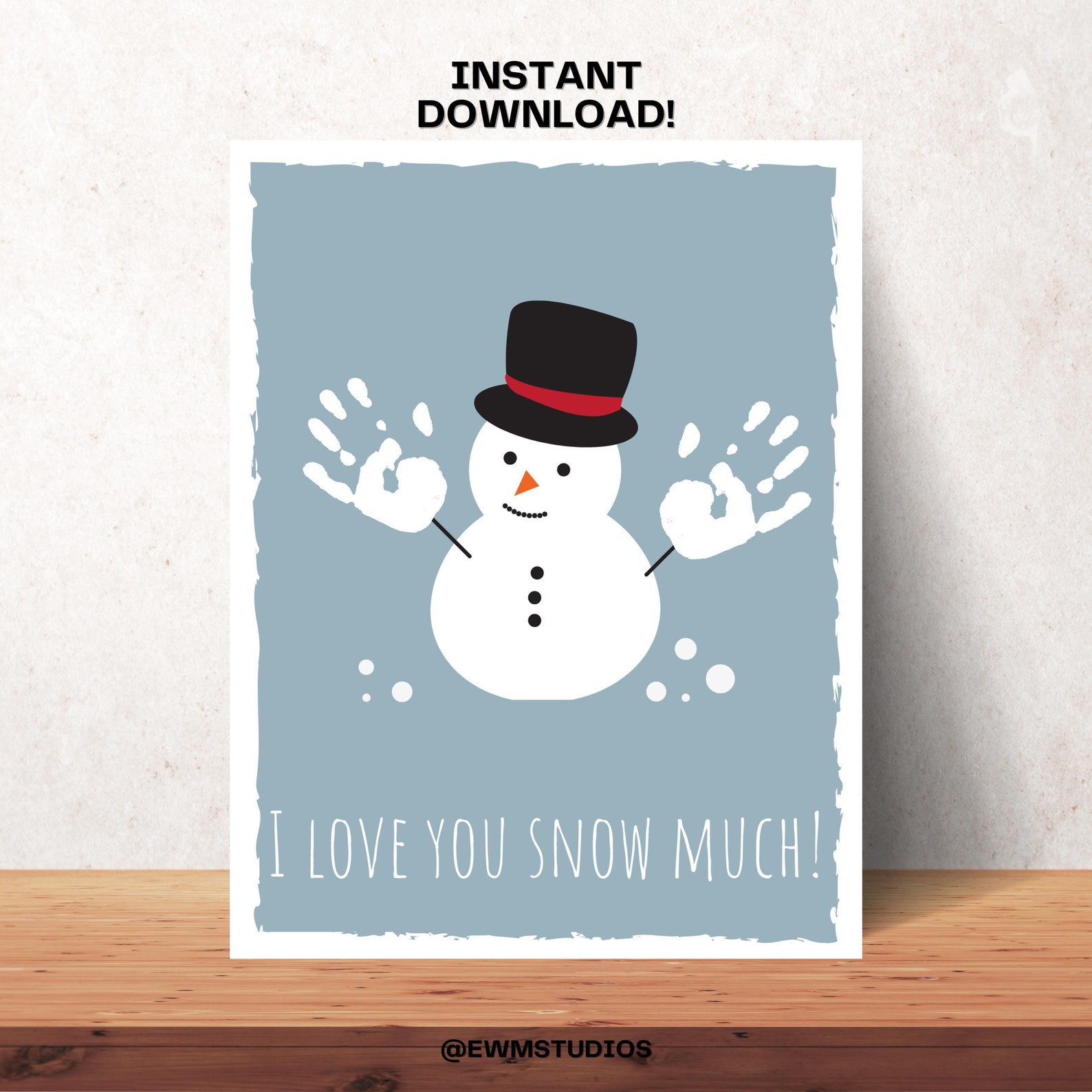 Winter Handprint Craft Printable Snowman Handprint Art Keepsake for ...