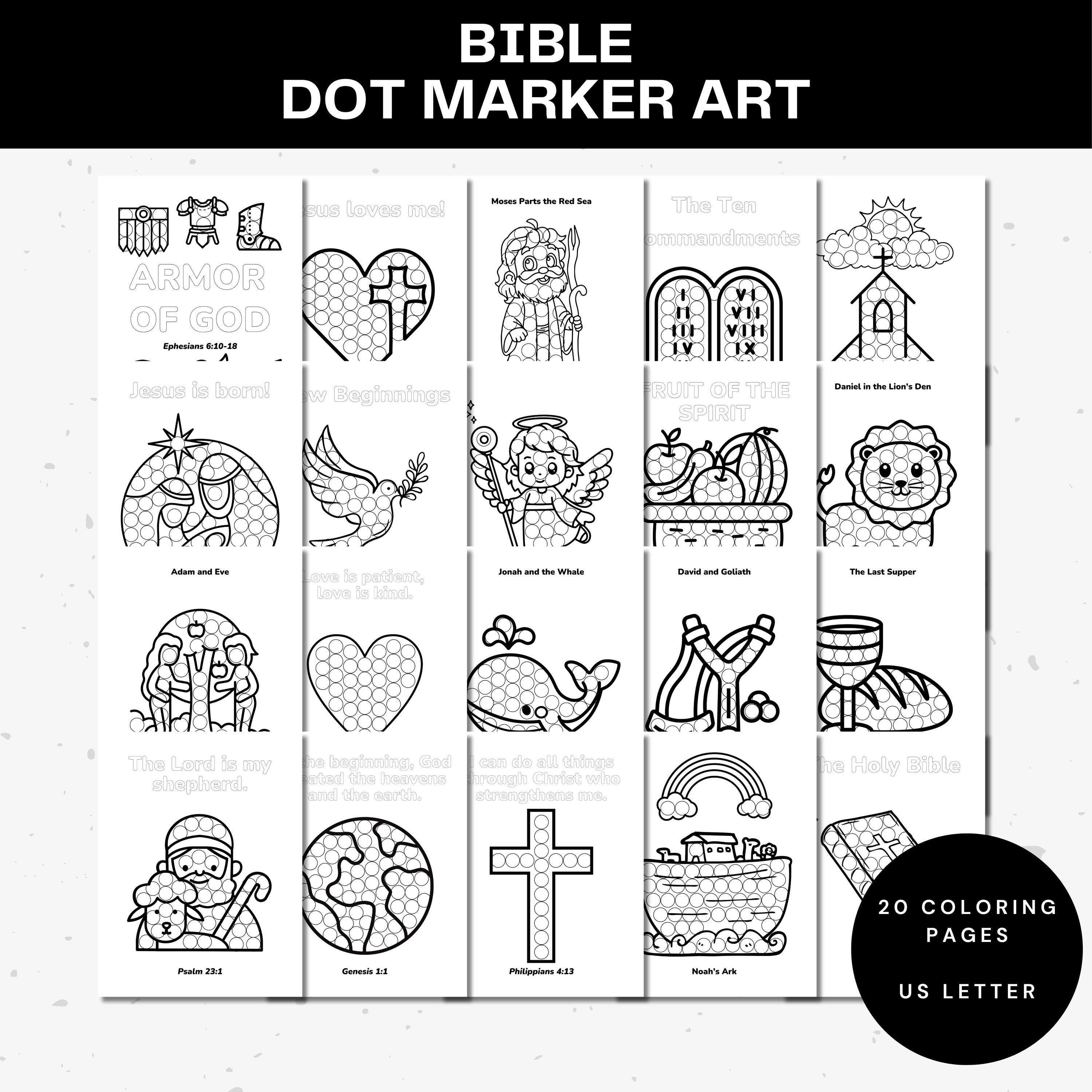 Church Dot Marker Bible Do a Dot Christian Coloring Pages Printable ...