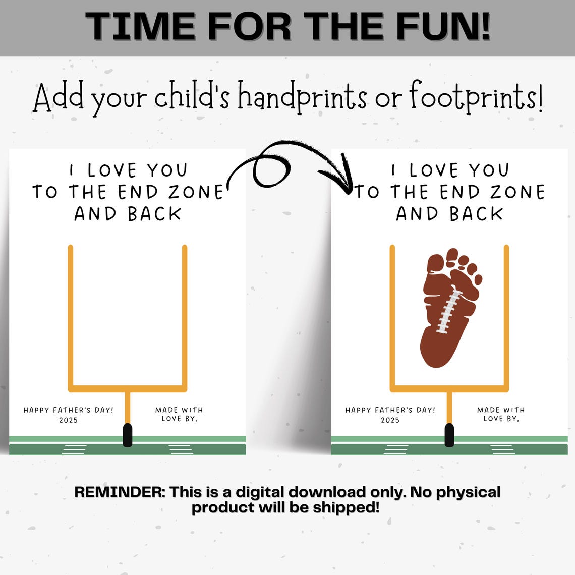 Fathers Day Football Handprint Craft Printable Fathers Day Craft for ...