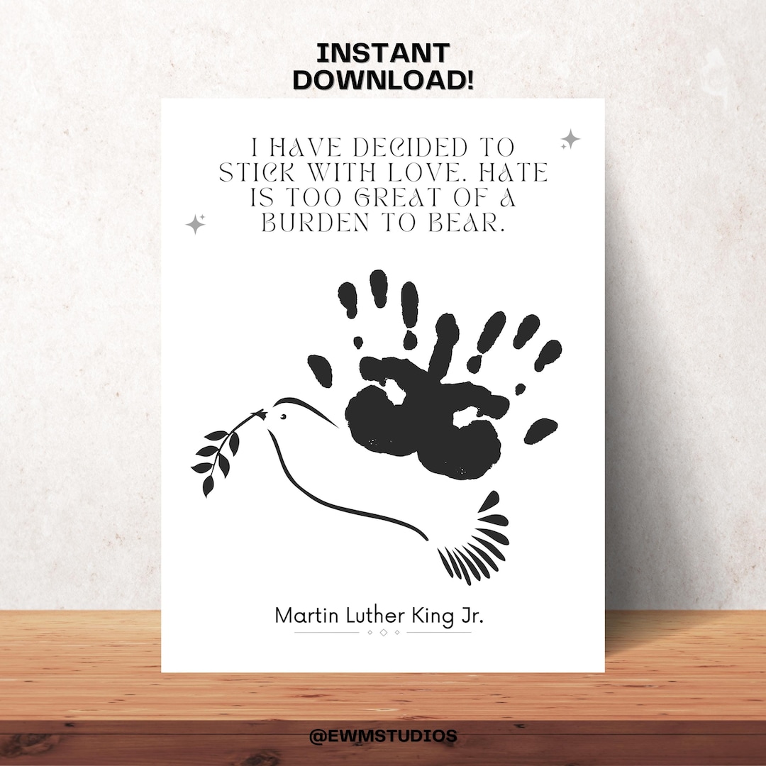 Martin Luther King Handprint Art MLK Printable Black History Month ...
