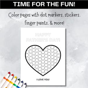 Happy Fathers Day Dot Marker Coloring Card Do a Dot Printable Dad Craft ...