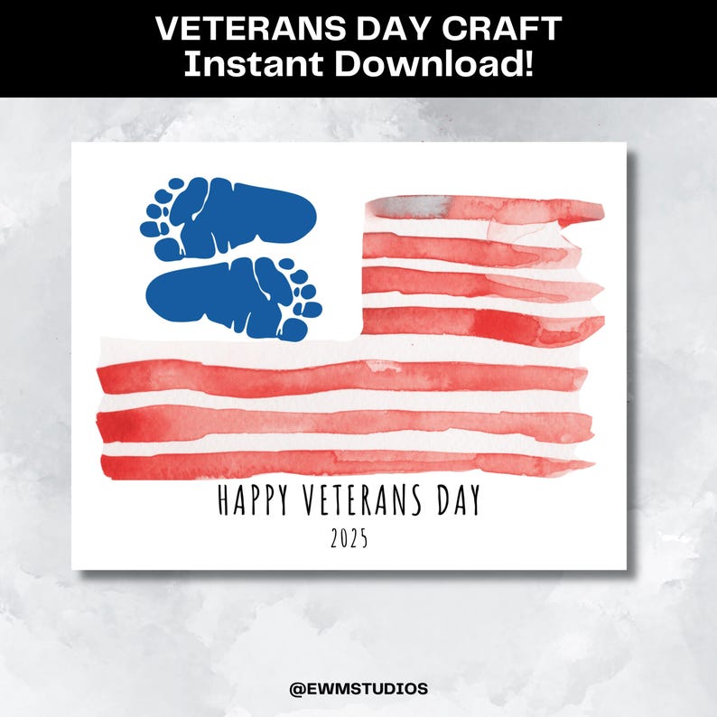 Veterans Day Craft for Kids Handprint Art Veterans Day Gift USA ...