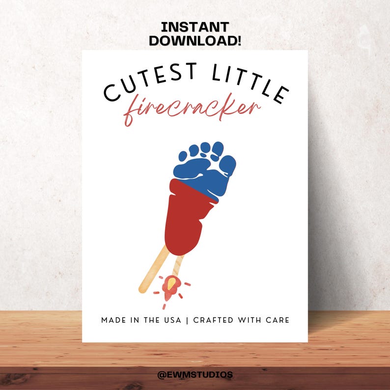 Independence Day Handprint Craft Red White and Blue Firecracker Craft ...