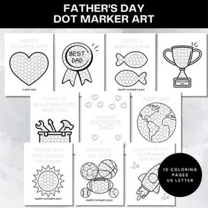 Happy Fathers Day Dot Marker Coloring Card Do a Dot Printable Dad Craft ...