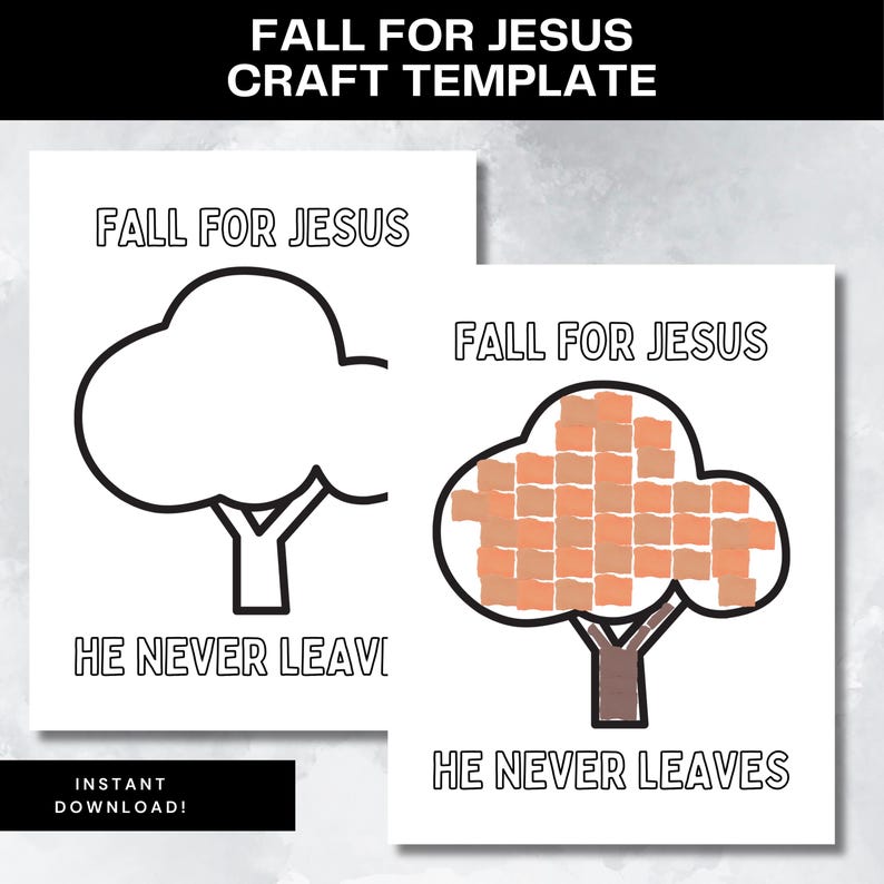 Christian Fall for Jesus Craft Template Printable Fall Activity for ...