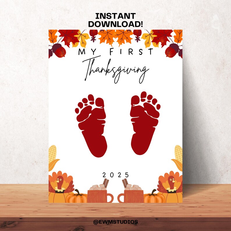 First Thanksgiving Craft for Babies Happy Thanksgiving Handprint Art ...