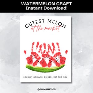 Watermelon Handprint Craft Printable Summer Activity for Kid Watermelon ...