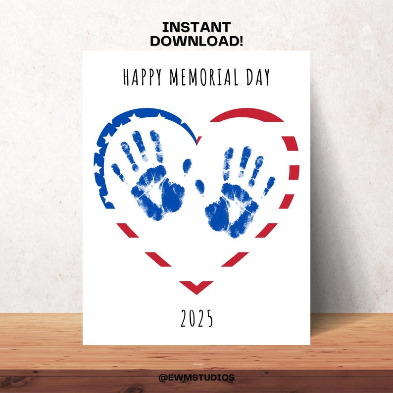 Memorial Day Craft Patriotic Printables First Memorial Day Handprint ...
