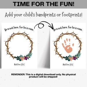 He is Risen Handprint Craft Printable Easter Craft Jesus is Risen ...