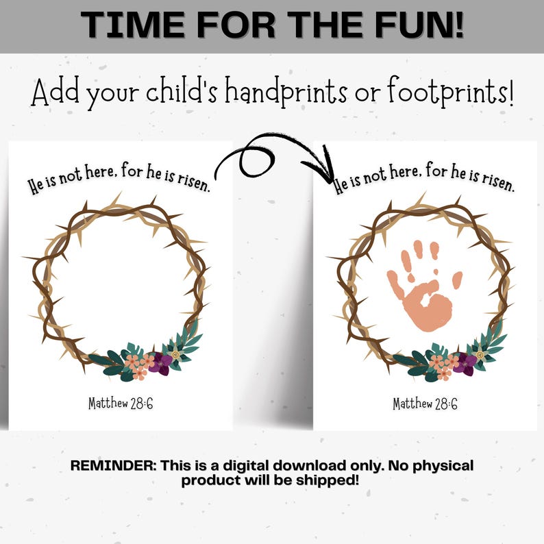 He is Risen Handprint Craft Printable Easter Craft Jesus is Risen ...