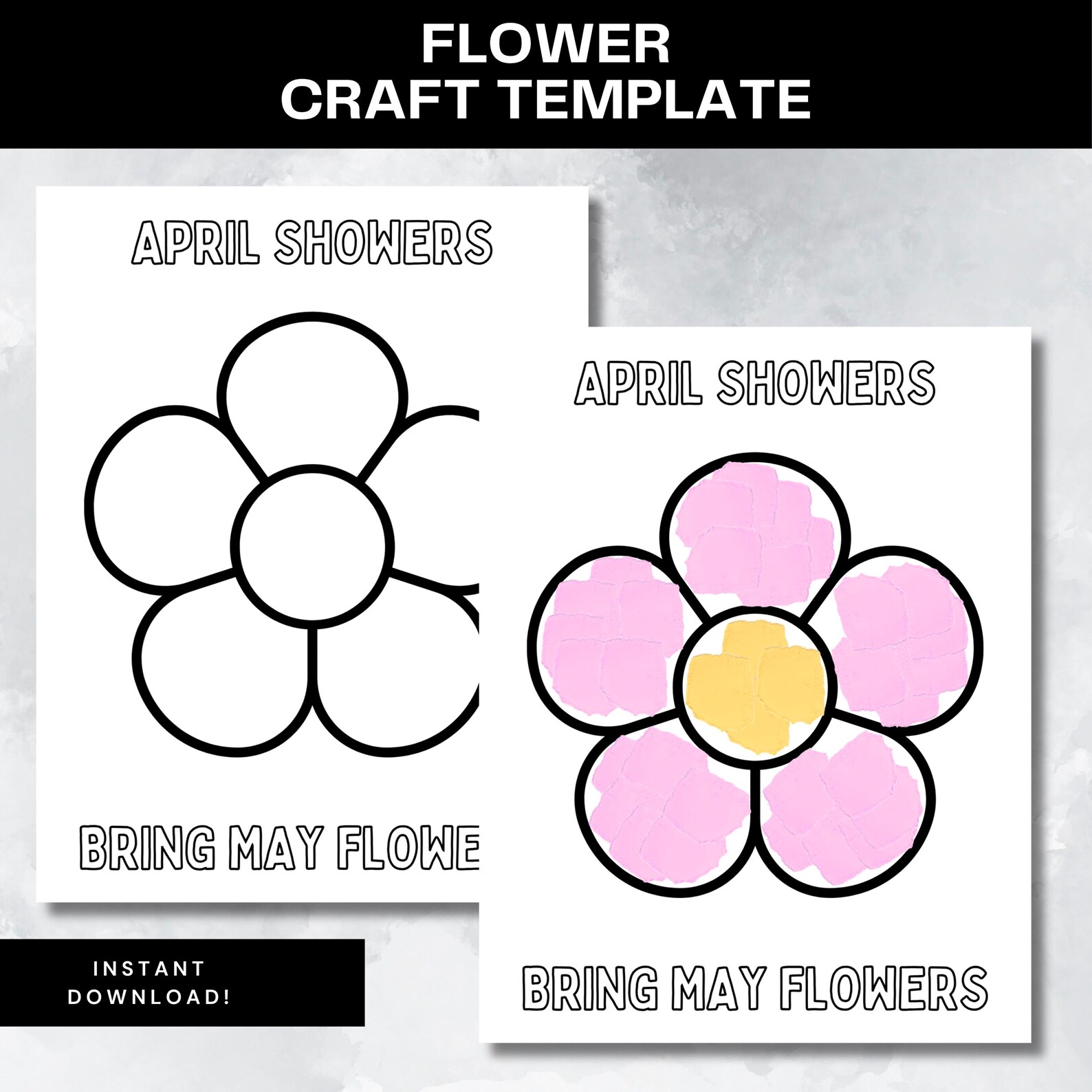 Spring Craft Template April Showers Bring May Flowers Hello Spring ...