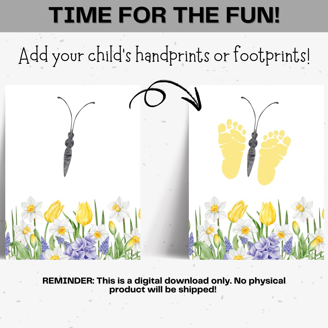 Butterfly Footprint Craft Hello Spring Butterfly Printable Butterfly ...