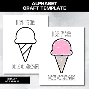 Ice Cream Craft Template I is for Alphabet Coloring Pages Printable ABC ...