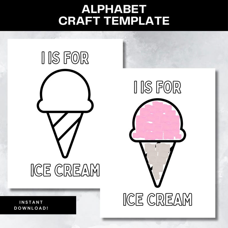 Ice Cream Craft Template I is for Alphabet Coloring Pages Printable ABC ...