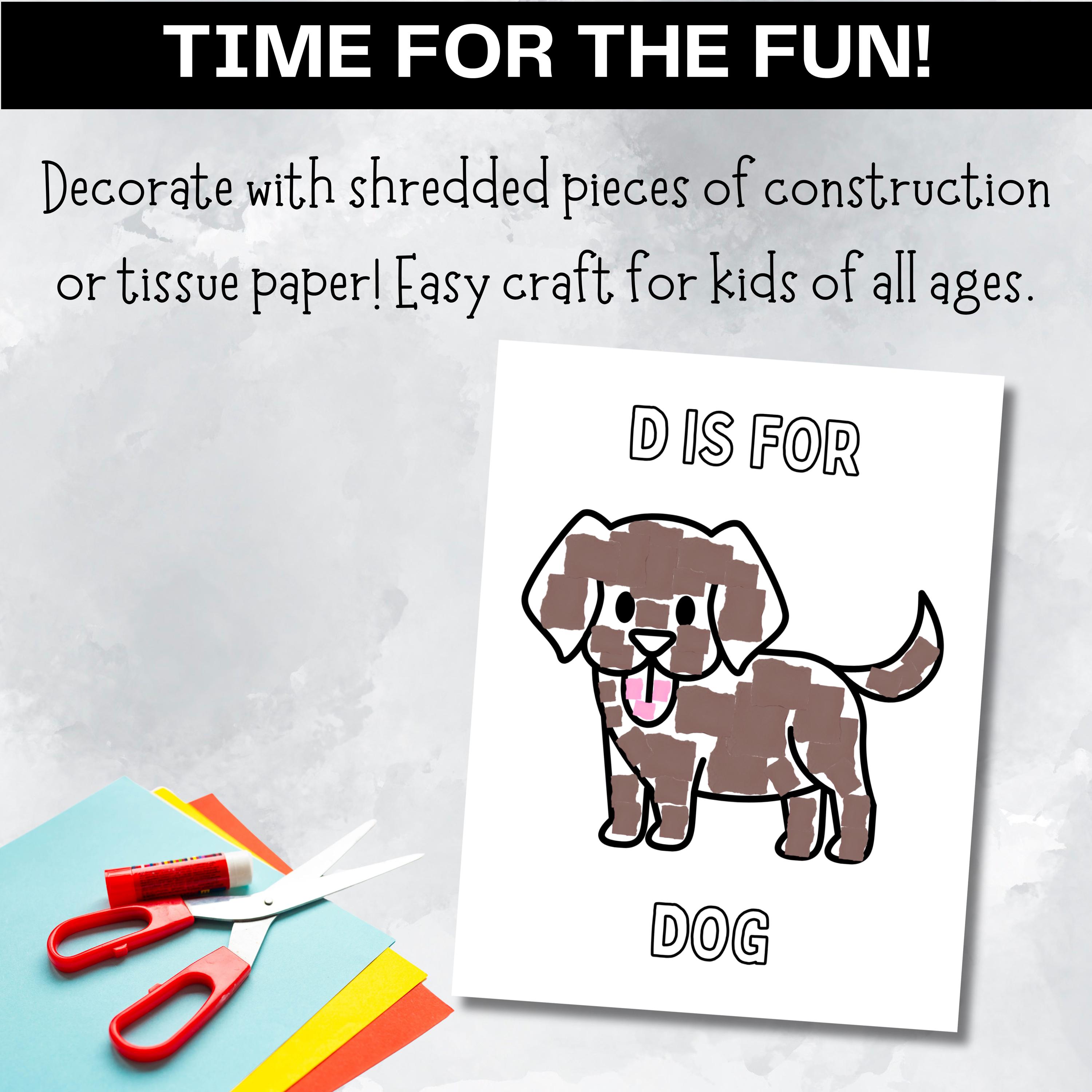 Dog Craft Template D is for Alphabet Coloring Pages Printable ABC ...