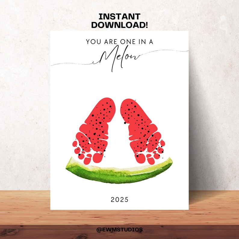 Watermelon Handprint Craft Printable Summer Crafts One in a Melon Art ...