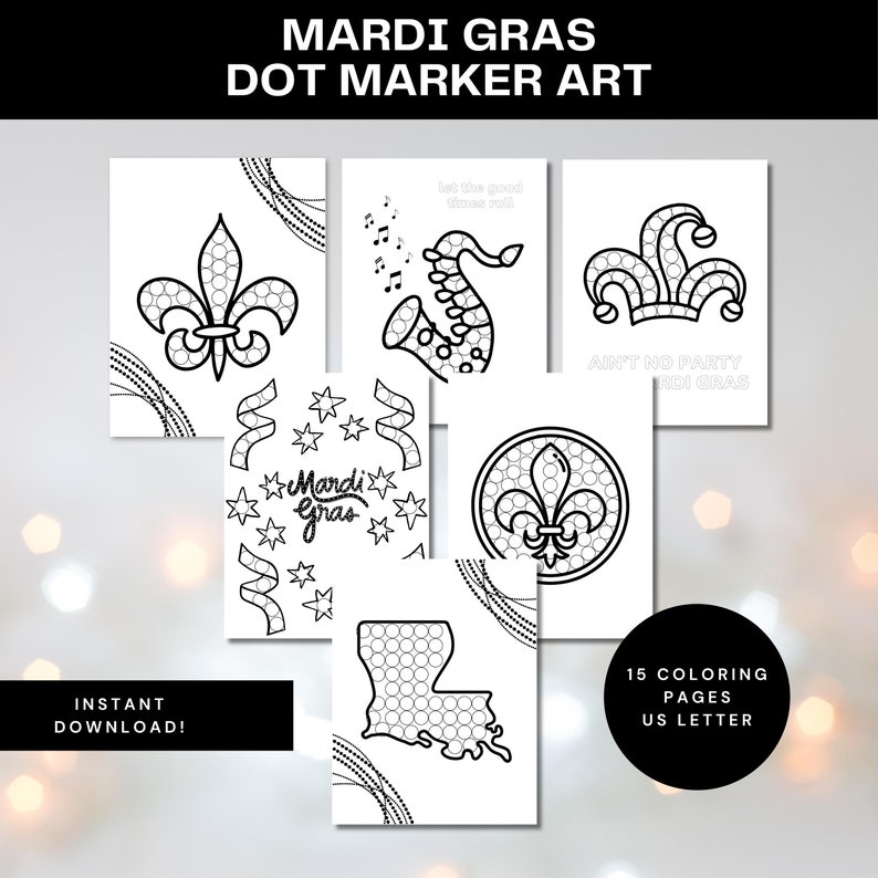 Mardi Gras Dot Marker Do a Dot Printable Mardi Gra Coloring Pages Kids ...