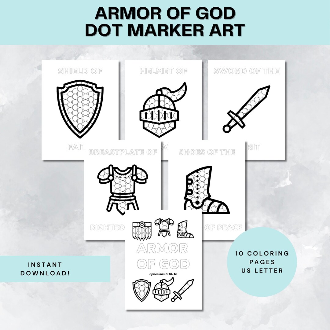Armor of God Dot Marker Bible Do a Dot Church Coloring Sheets Printable ...