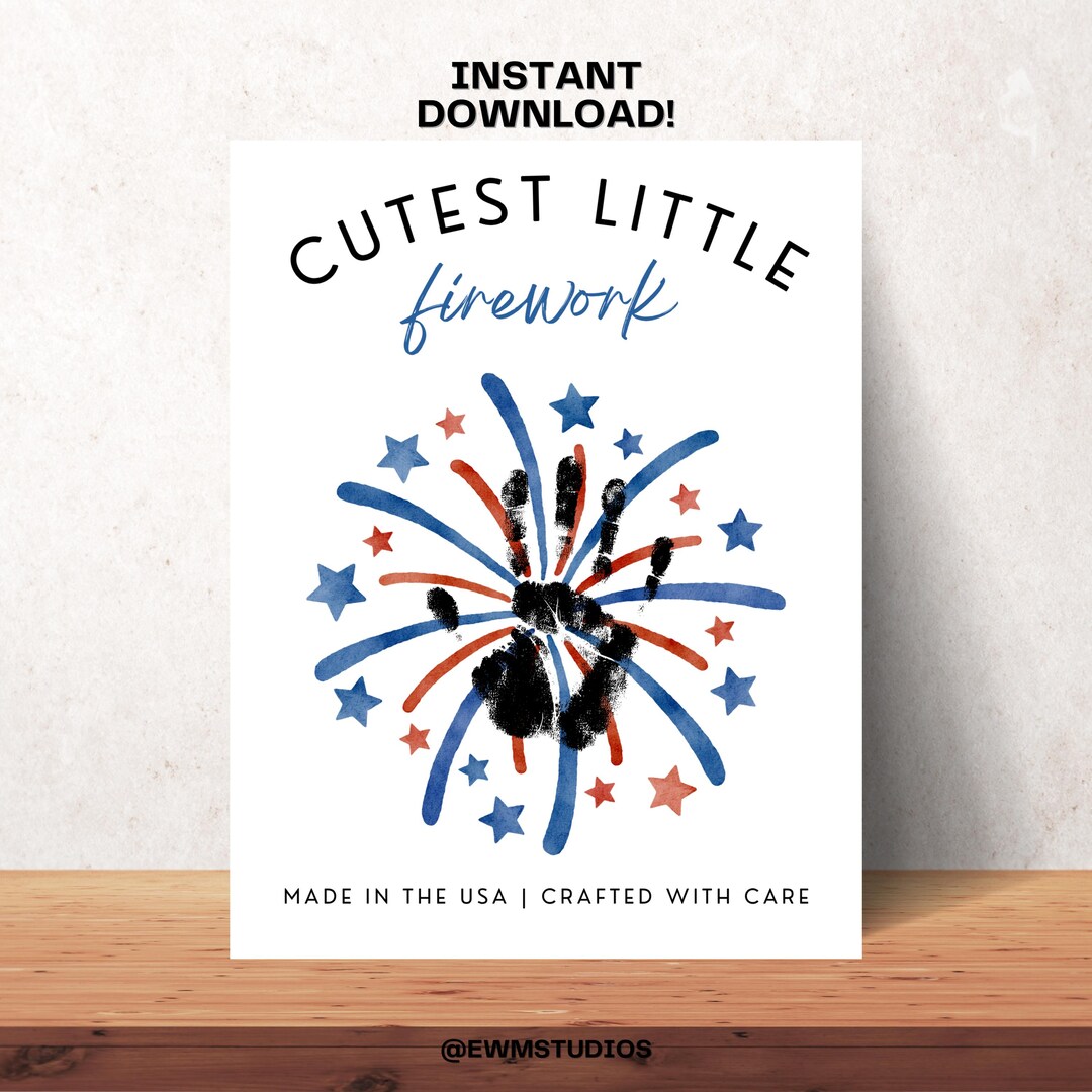 Independence Day Handprint Craft Red White and Blue Firework Craft ...