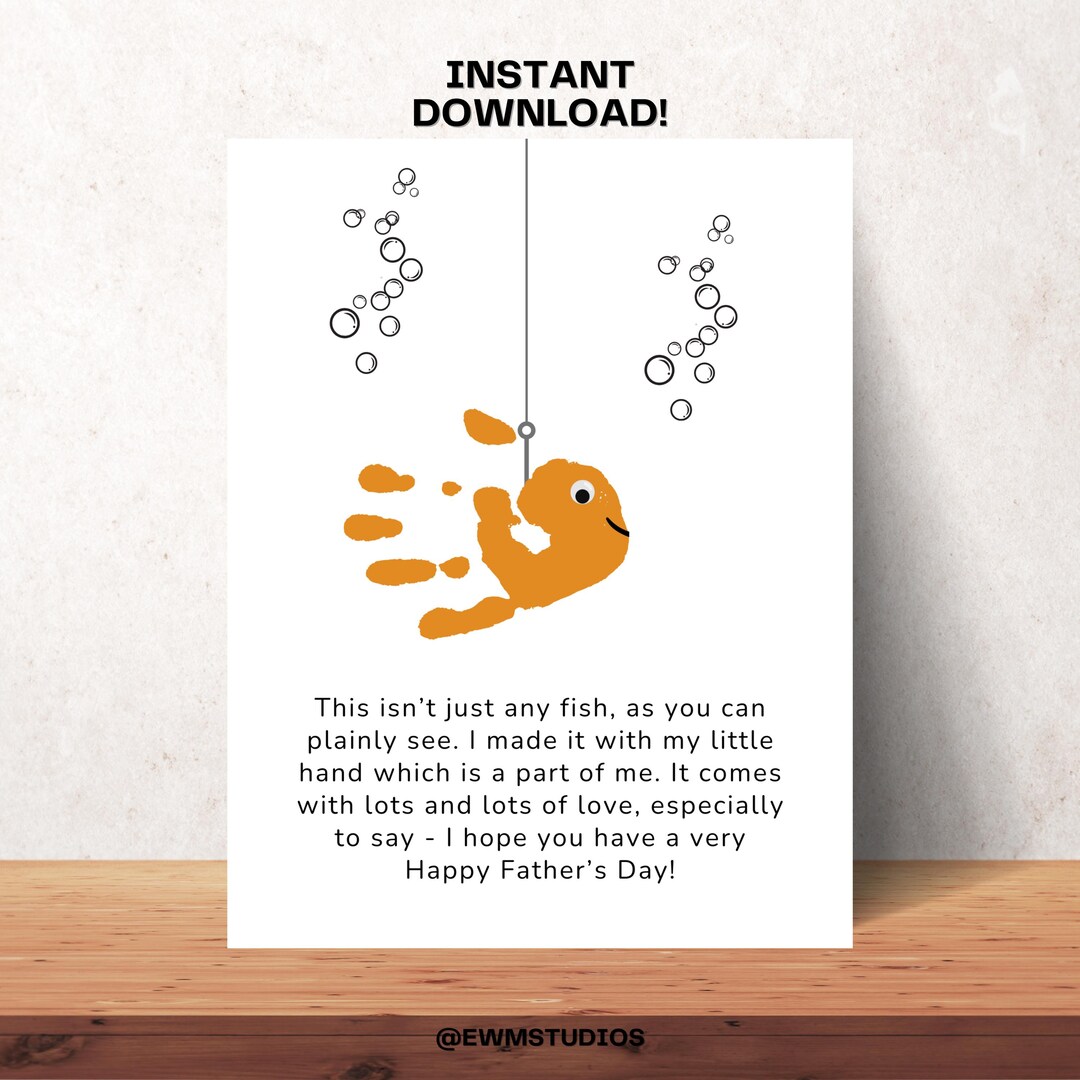 Fathers Day Poem Printable Fathers Day Handprint Fish Craft Grandpa ...
