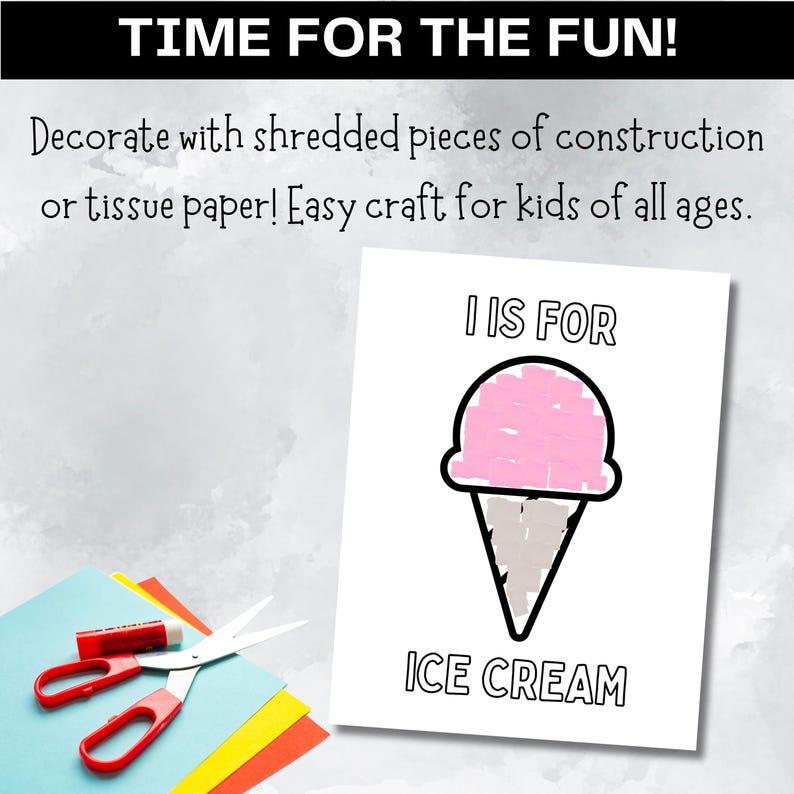 Ice Cream Craft Template I is for Alphabet Coloring Pages Printable ABC ...